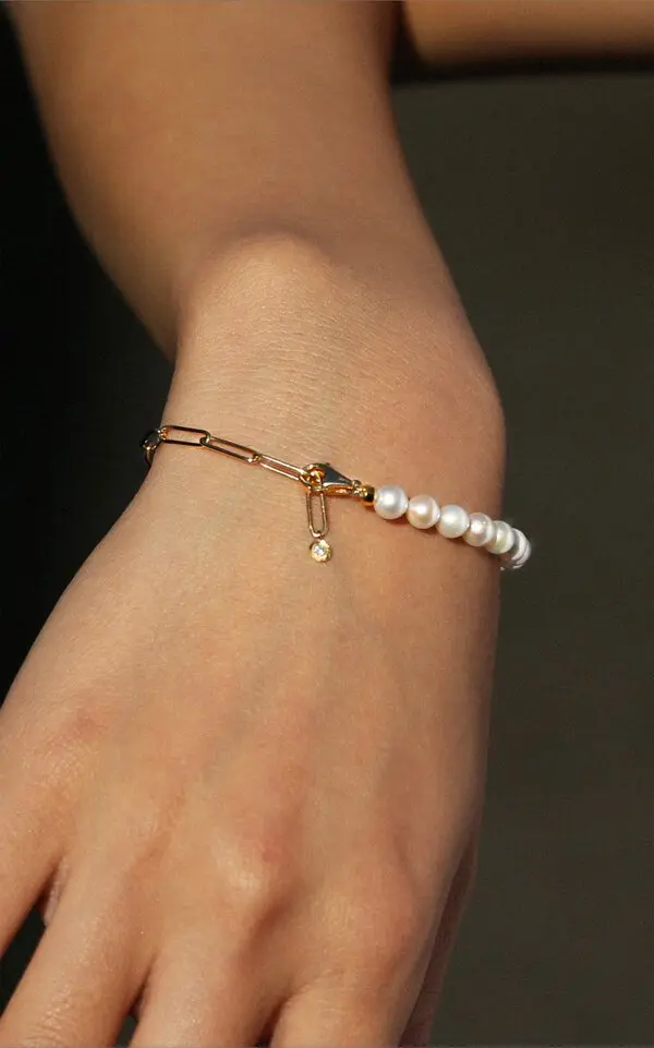 MILAMORE Pearl Duo Chain Jr. Bracelet