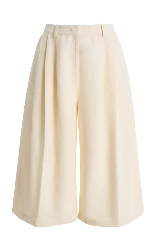 Co Pleated Linen Culottes