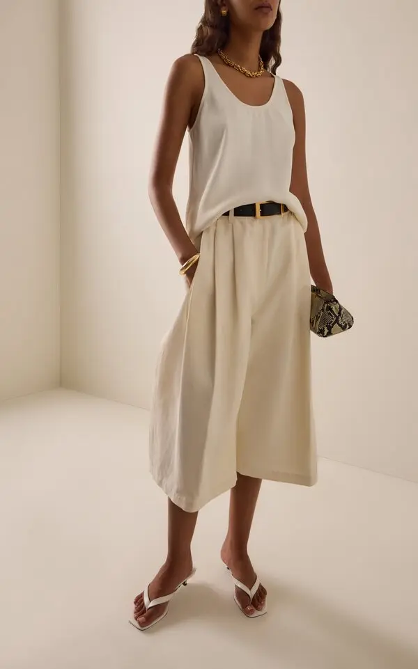 Co Pleated Linen Culottes