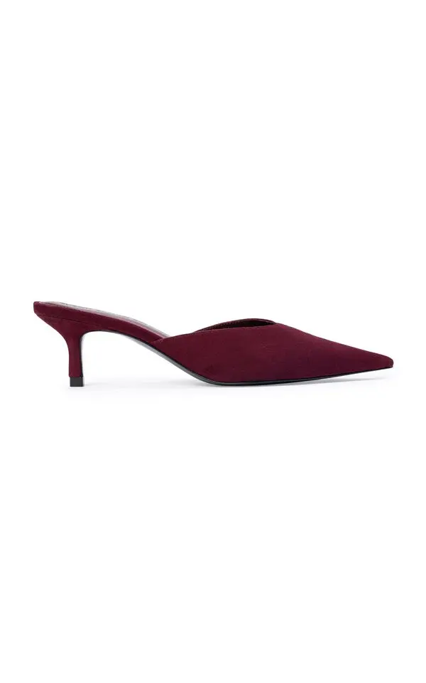 BLACK SUEDE STUDIO Analisa Eel-printed Leather Mules - Burgundy