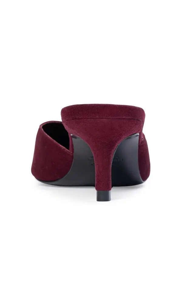 BLACK SUEDE STUDIO Analisa Eel-printed Leather Mules - Burgundy