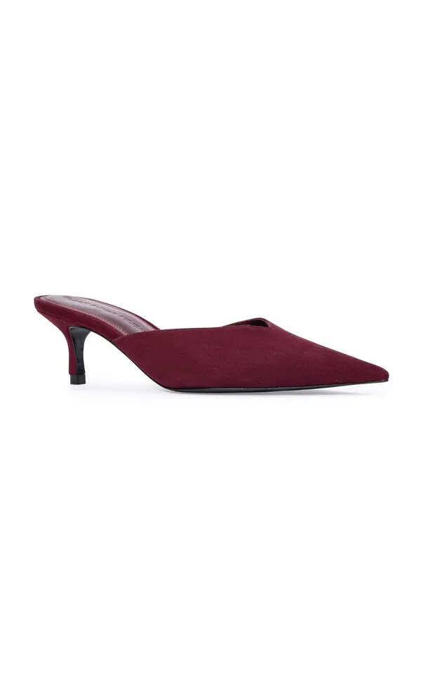 BLACK SUEDE STUDIO Analisa Eel-printed Leather Mules - Burgundy