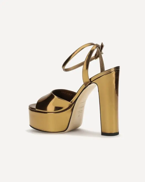 Casadei Patty Platform Interstellar Sandals - Gold