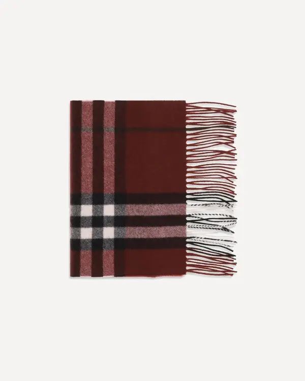 Burberry Cashmere Check Scarf - Bordeaux