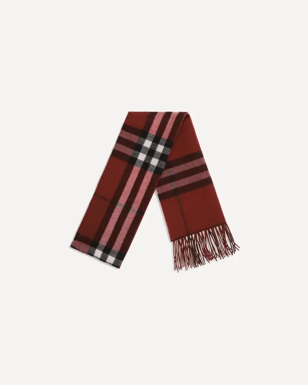 Burberry Cashmere Check Scarf - Bordeaux