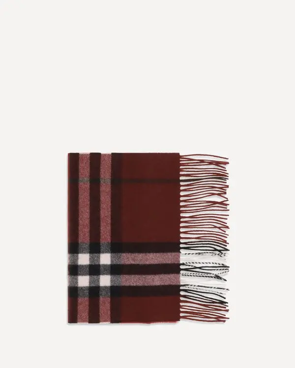 Burberry Cashmere Check Scarf - Bordeaux
