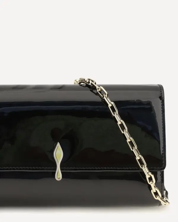 CHRISTIAN LOUBOUTIN Bettina Patent Leather Chain Wallet
