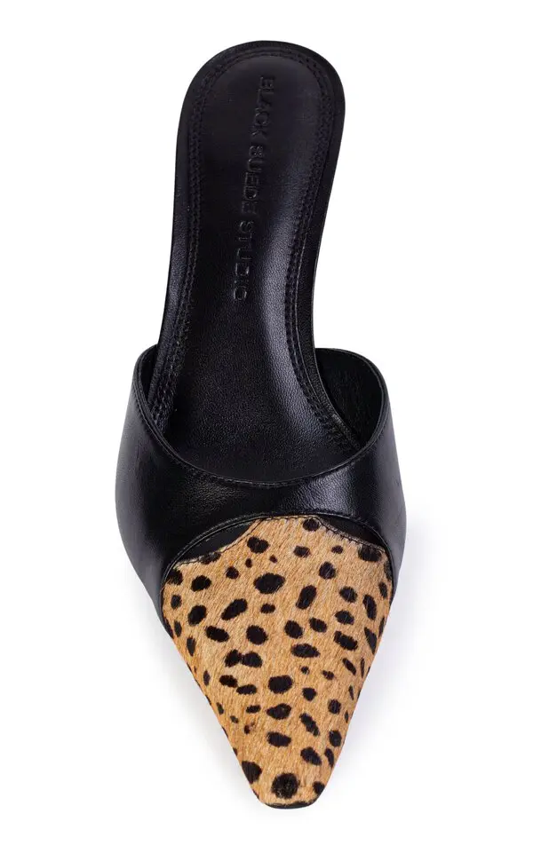 BLACK SUEDE STUDIO Rue Cheetah Pony Hair Mules - Animal