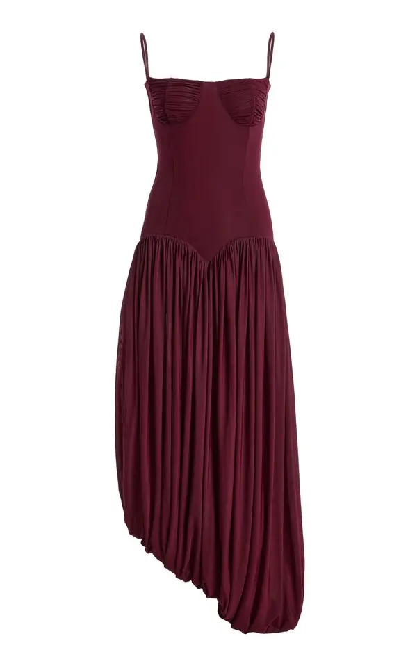 MAYGEL CORONEL Ceniza Jersey Maxi Dress - Burgundy