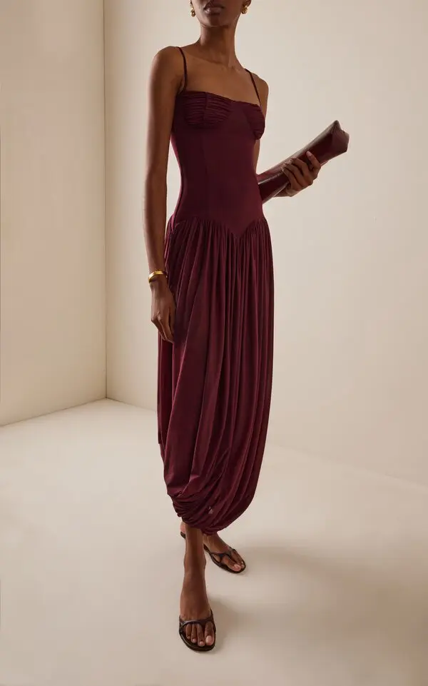 MAYGEL CORONEL Ceniza Jersey Maxi Dress
