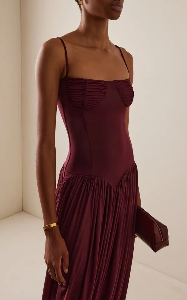MAYGEL CORONEL Ceniza Jersey Maxi Dress