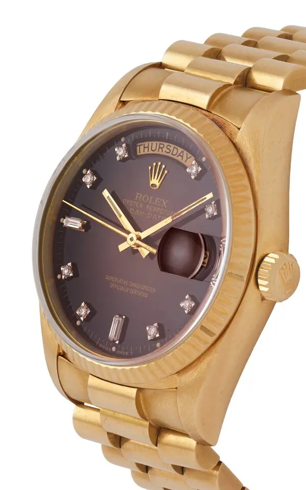 STEPHANIE WINDSOR Rare Rolex Daydate Brown Vignette Vintage Watch