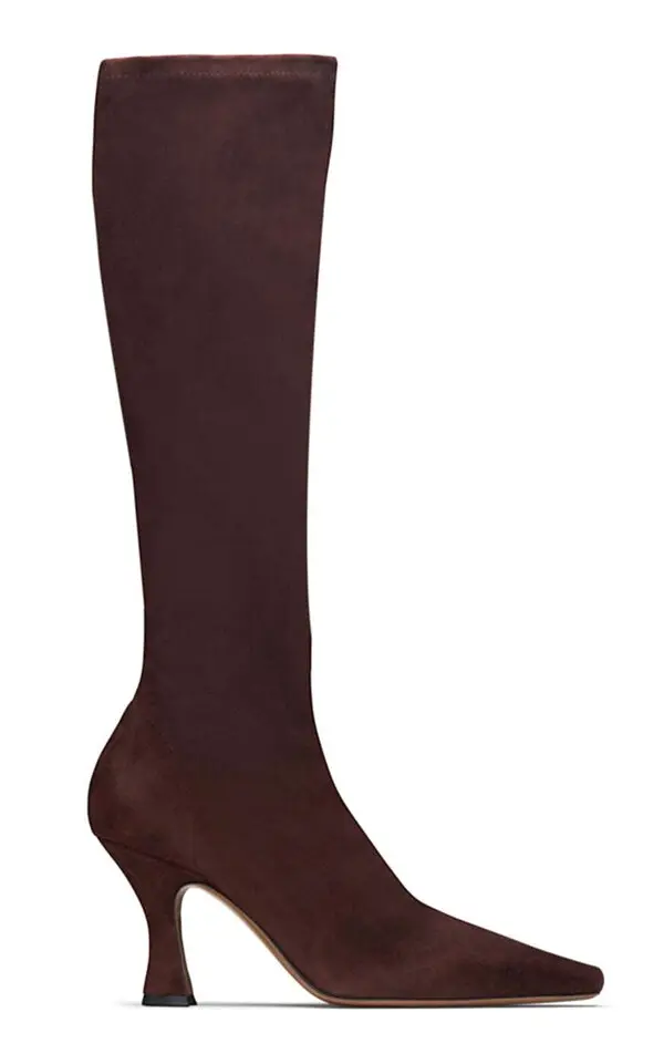 NEOUS Ran Underknee Suede Boots - Brown