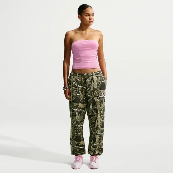 Nike Studio Fleece Medium Weight High-rise Oversized Cuffed Pants - Green