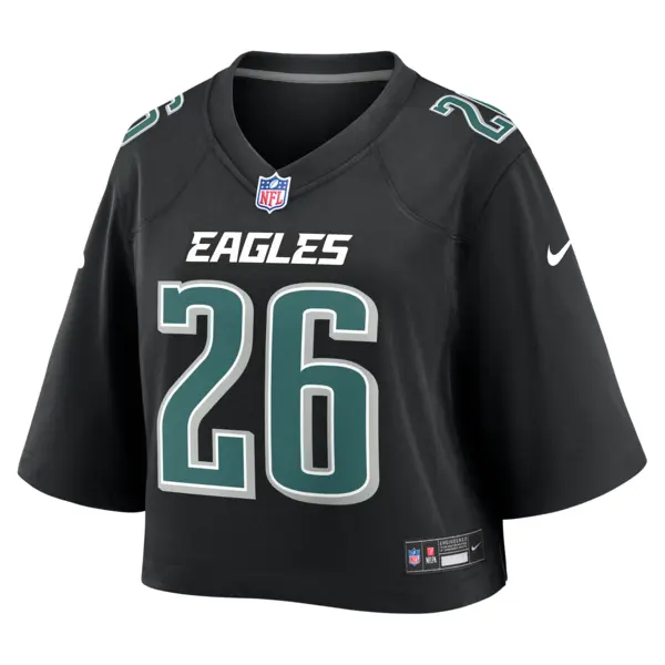 Nike Saquon Barkley Philadelphia Eagles Nfl Cropped Tundra Game Jersey - Black