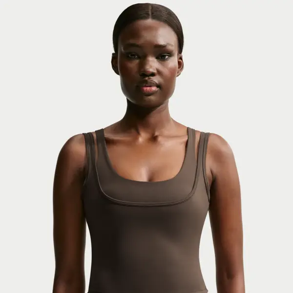 Nike Skims Matte Double-strap Scoop Tank Top - Brown