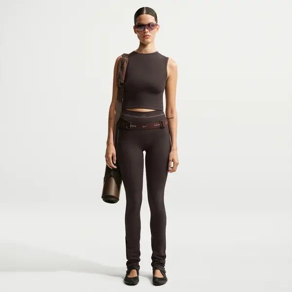 Nike Skims Ribbed Seamless 34" Straight Leggings - Brown
