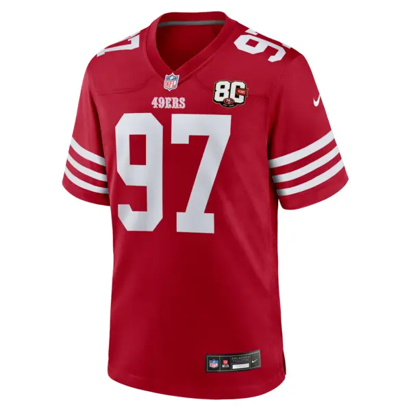 Nike Nick Bosa San Francisco 49ers 80th Anniversary Nfl Game Jersey - Red