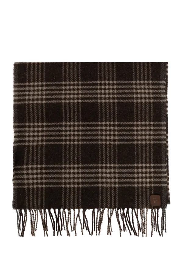 Eleventy Scarf With A Plaid Pattern - Brown