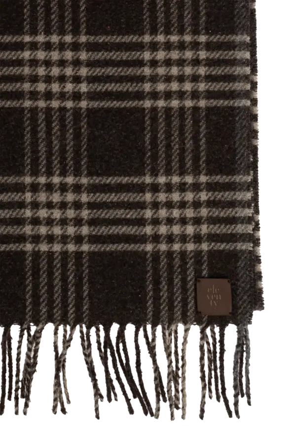 Eleventy Scarf With A Plaid Pattern