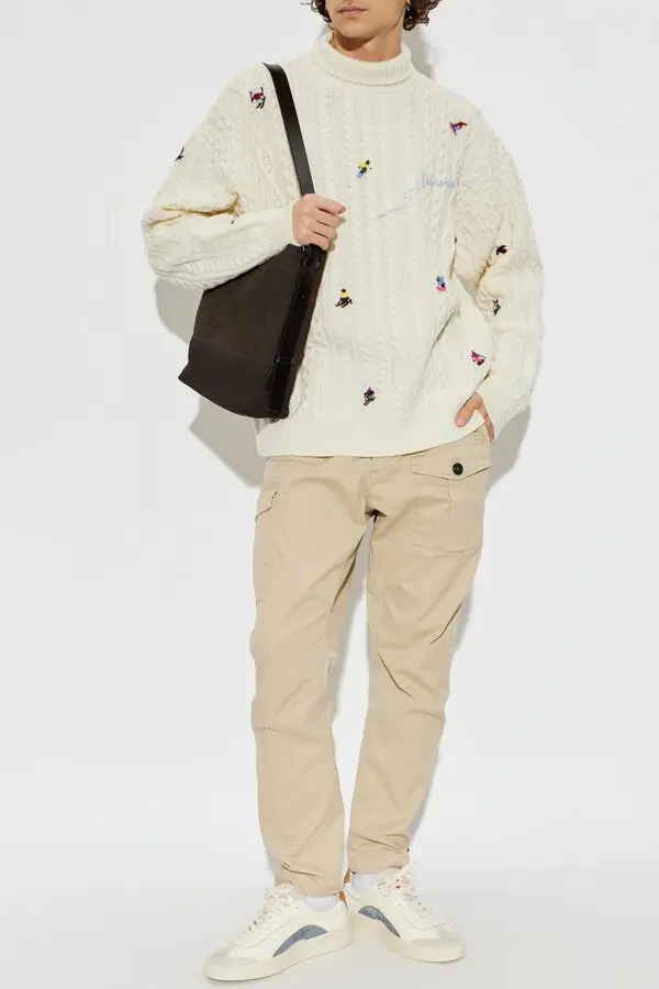 Dsquared2 Wool Turtleneck With Embroidered Logo