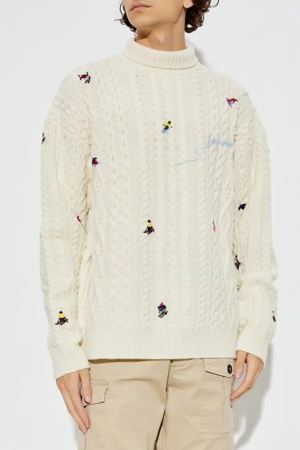Dsquared2 Wool Turtleneck With Embroidered Logo