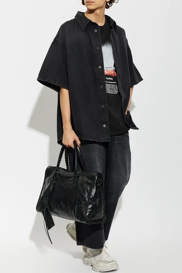 Balenciaga Denim Short-sleeve Shirt