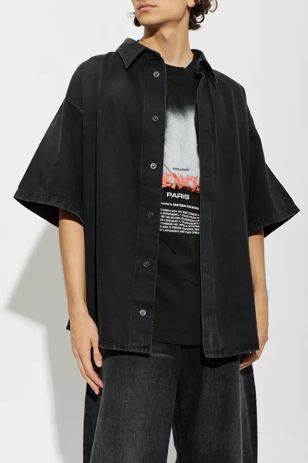 Balenciaga Denim Short-sleeve Shirt