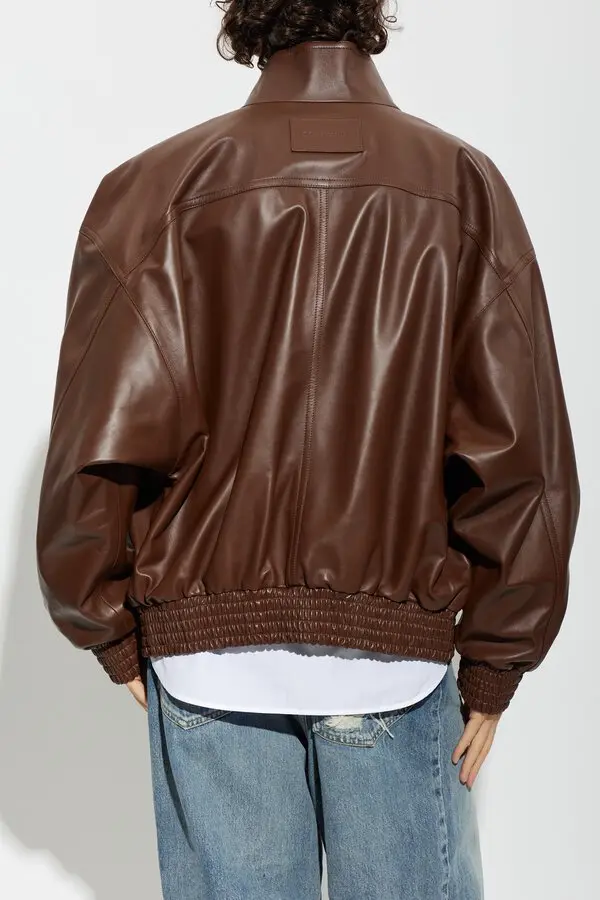 Balenciaga Leather Jacket With Stand-up Collar