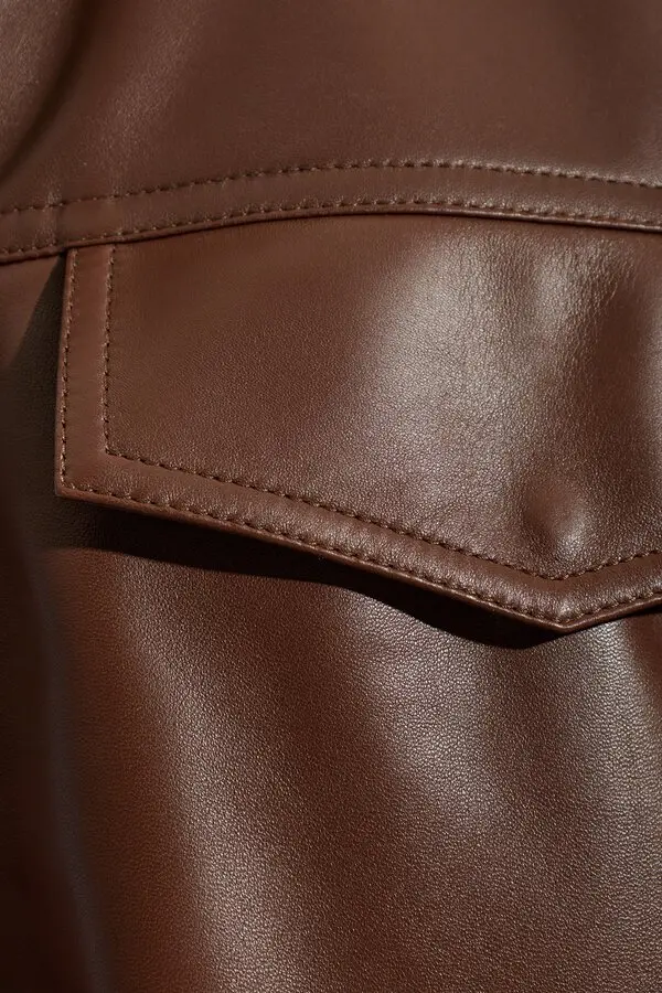 Balenciaga Leather Jacket With Stand-up Collar
