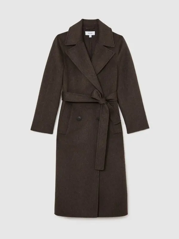 REISS Rene Petite Double-breasted Wool-blend Coat With Cashmere