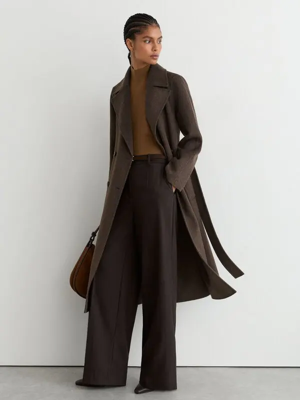REISS Rene Petite Double-breasted Wool-blend Coat With Cashmere