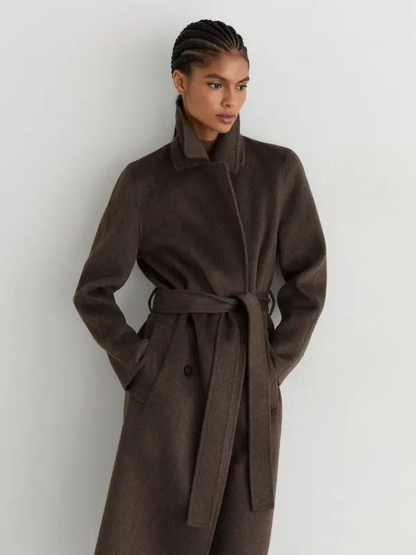 REISS Rene Petite Double-breasted Wool-blend Coat With Cashmere