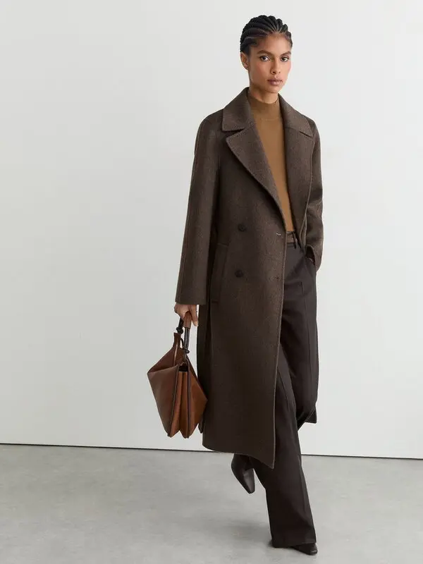 REISS Rene Petite Double-breasted Wool-blend Coat With Cashmere