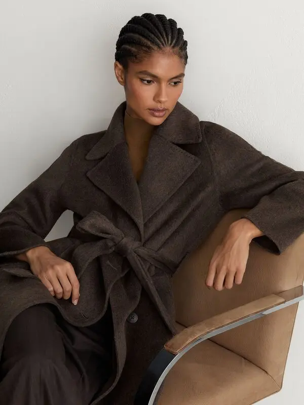 REISS Rene Petite Double-breasted Wool-blend Coat With Cashmere