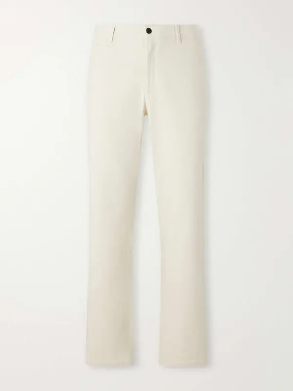 Portuguese Flannel Labura Straight-leg Cotton-gabardine Trousers - Ecru