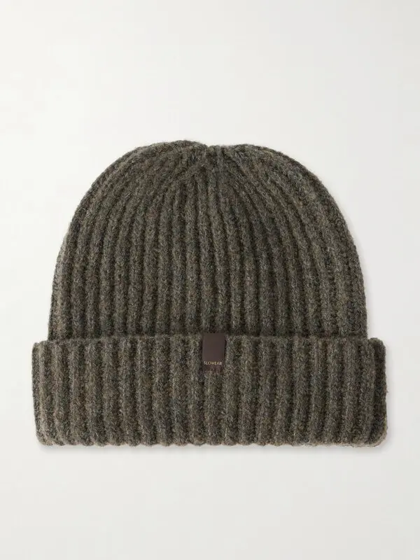 SLOWEAR Wool-blend Bouclé Beanie - Green