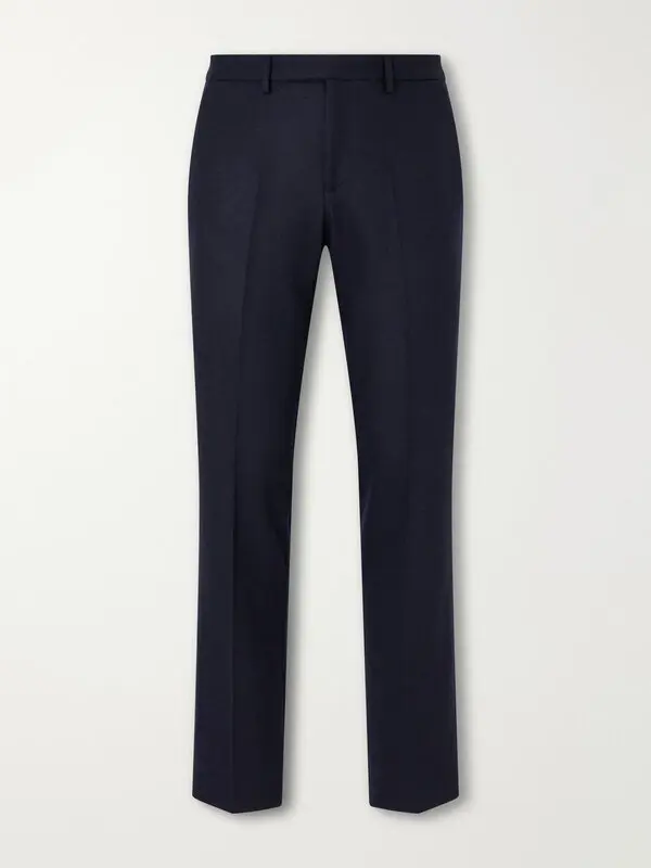Sunspel Straight-leg Wool Trousers - Blue