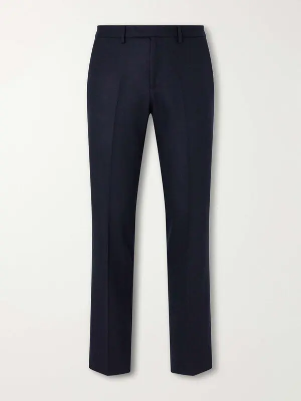 Sunspel Straight-leg Wool Trousers - Navy