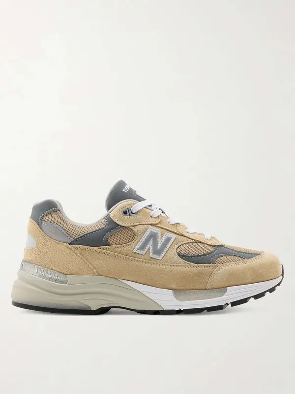 NEW BALANCE 992 Rubber-trimmed Suede And Mesh Sneakers
