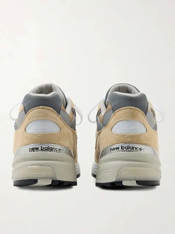 NEW BALANCE 992 Rubber-trimmed Suede And Mesh Sneakers