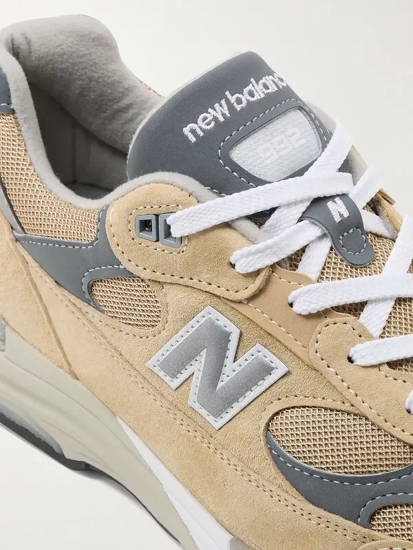 NEW BALANCE 992 Rubber-trimmed Suede And Mesh Sneakers