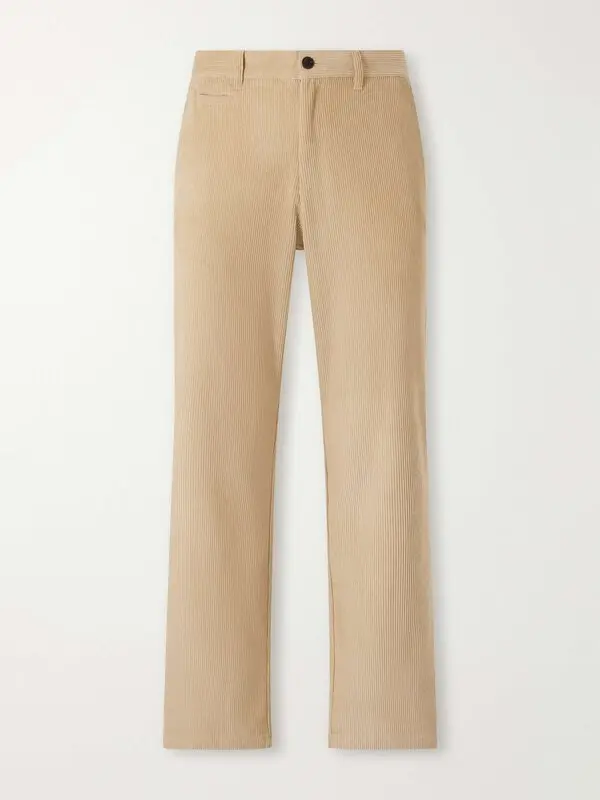 Portuguese Flannel Straight-leg Cotton-corduroy Trousers - Beige