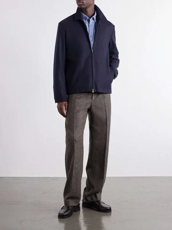 Sunspel Boiled Wool Bomber Jacket