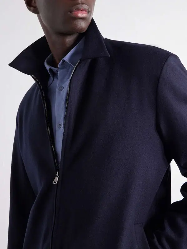 Sunspel Boiled Wool Bomber Jacket