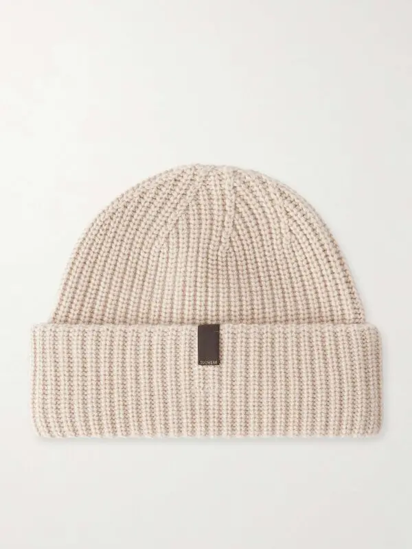 SLOWEAR Cashmere Knitted Beanie - Beige