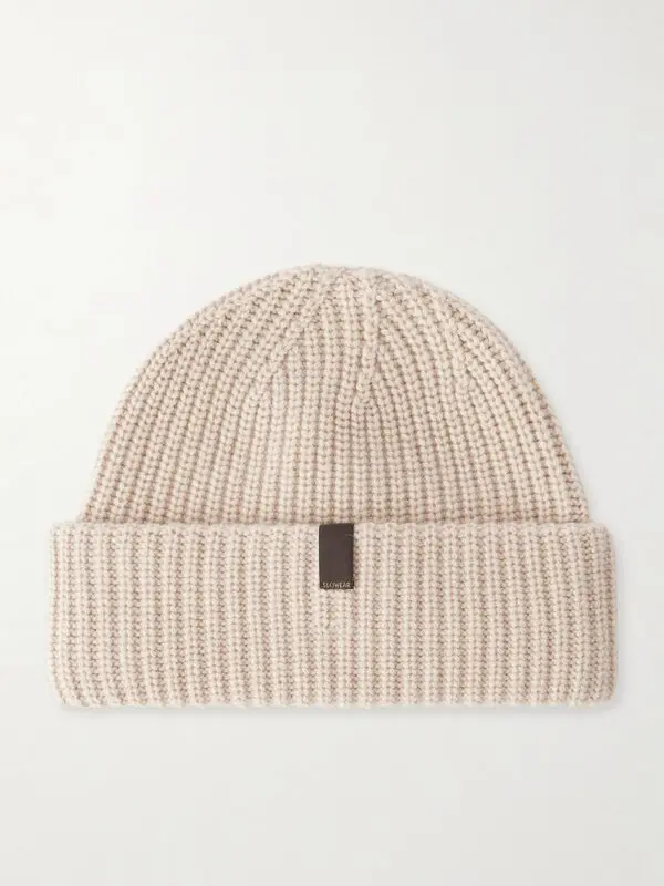 SLOWEAR Cashmere Knitted Beanie - Neutrals