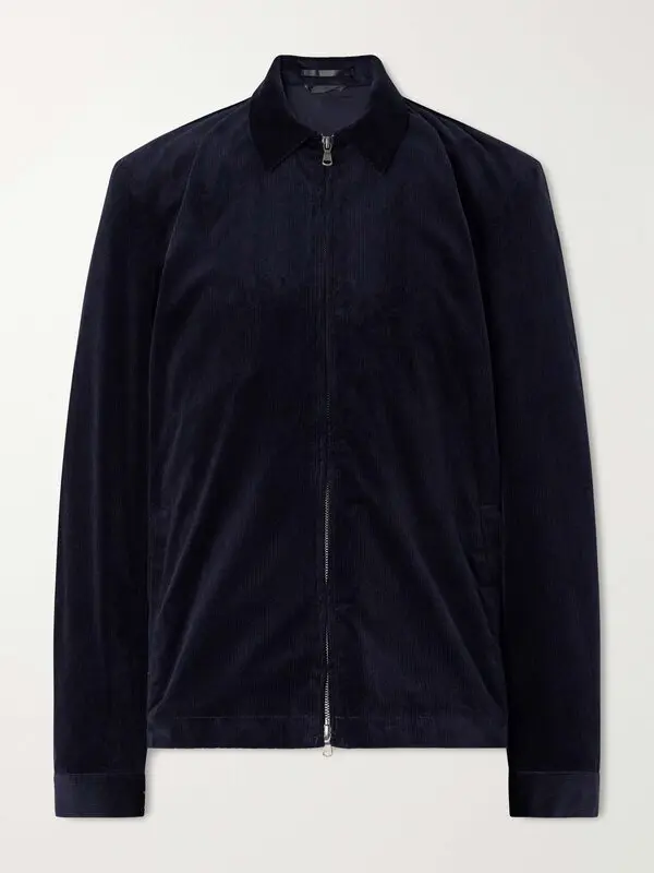 Sunspel Cotton-blend Corduroy Blouson Jacket - Navy