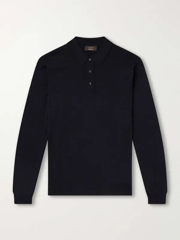 SLOWEAR Zanone Slim-fit Flexwool Polo Shirt - Navy