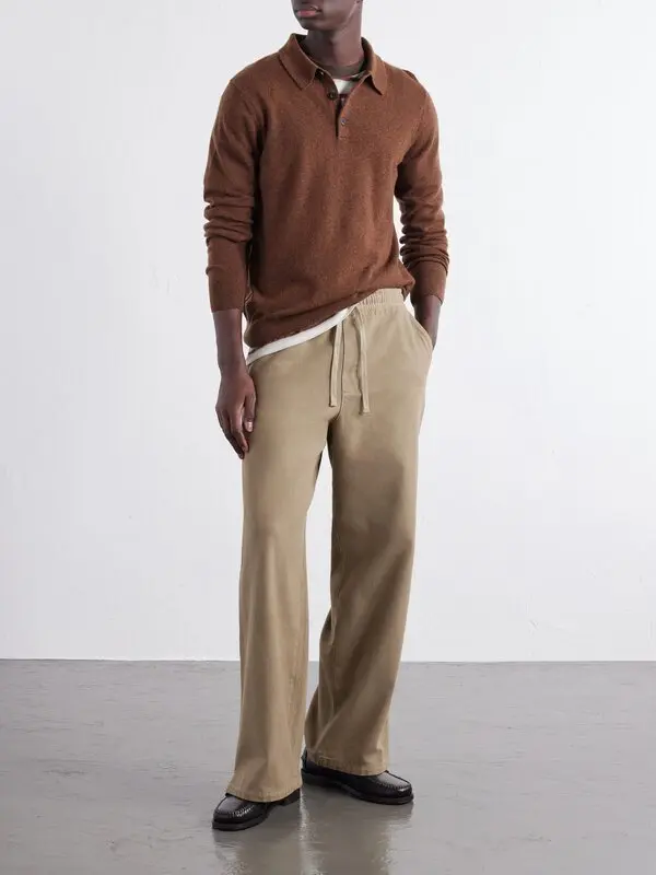 Sunspel Cashmere Polo Shirt - Brown